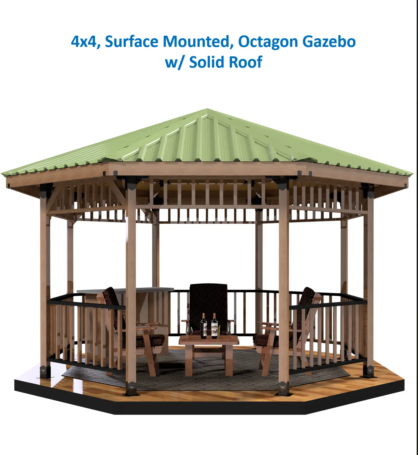 Octagon GazeboDIY 4X4 Surface Mounted Octagon Gazebo Kit - RioOutdoors.com