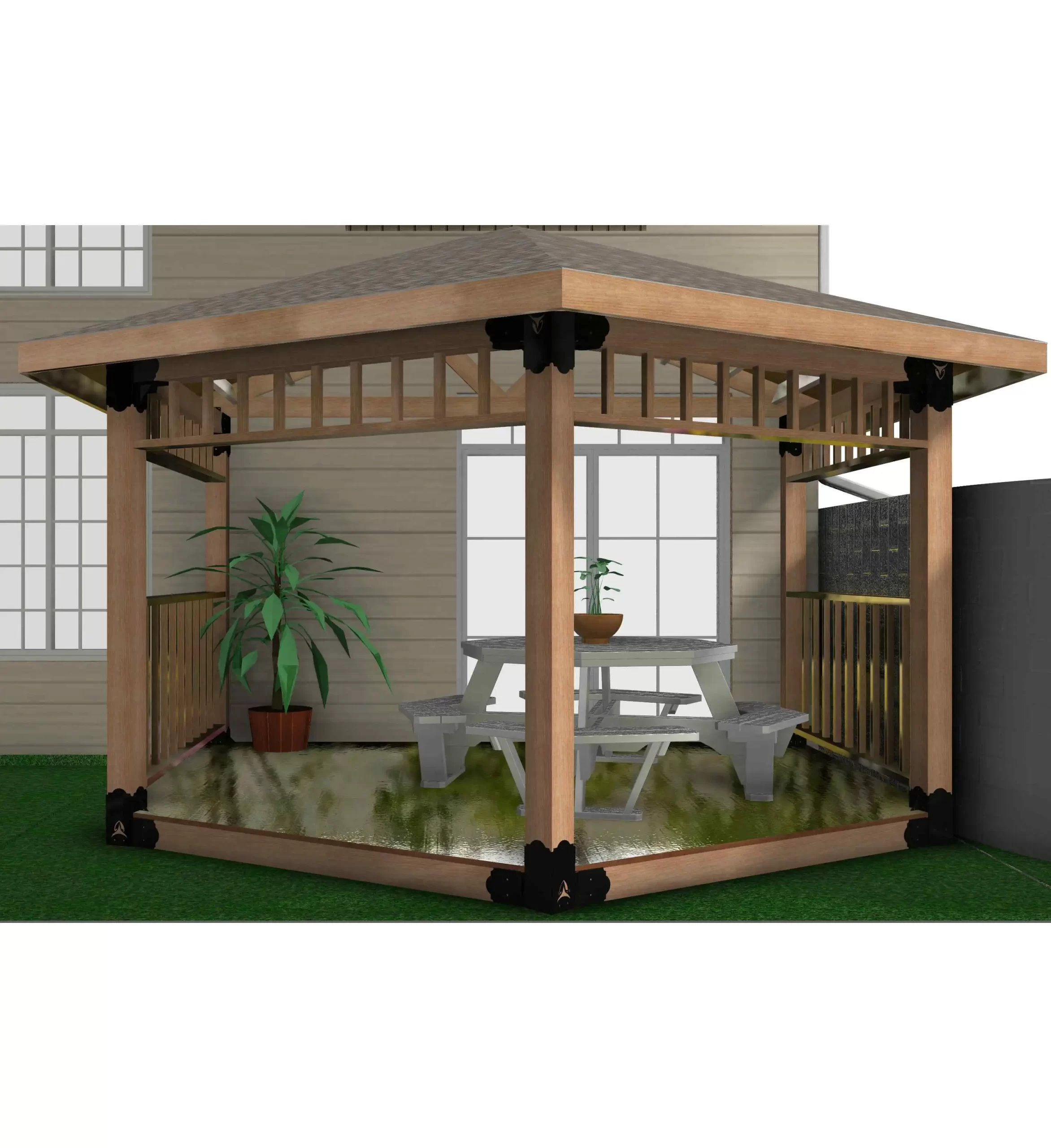 6x6 Partial Hexagon Gazebo Kit - RioOutdoors.com