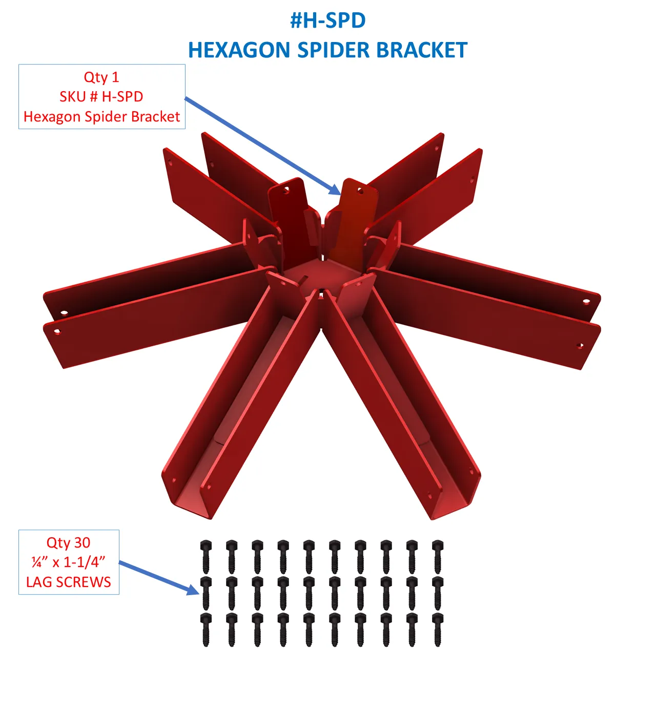 Hexagon Spider DIY Heavy Duty Iron Hexagon Spider Bracket - RioOutdoors.com