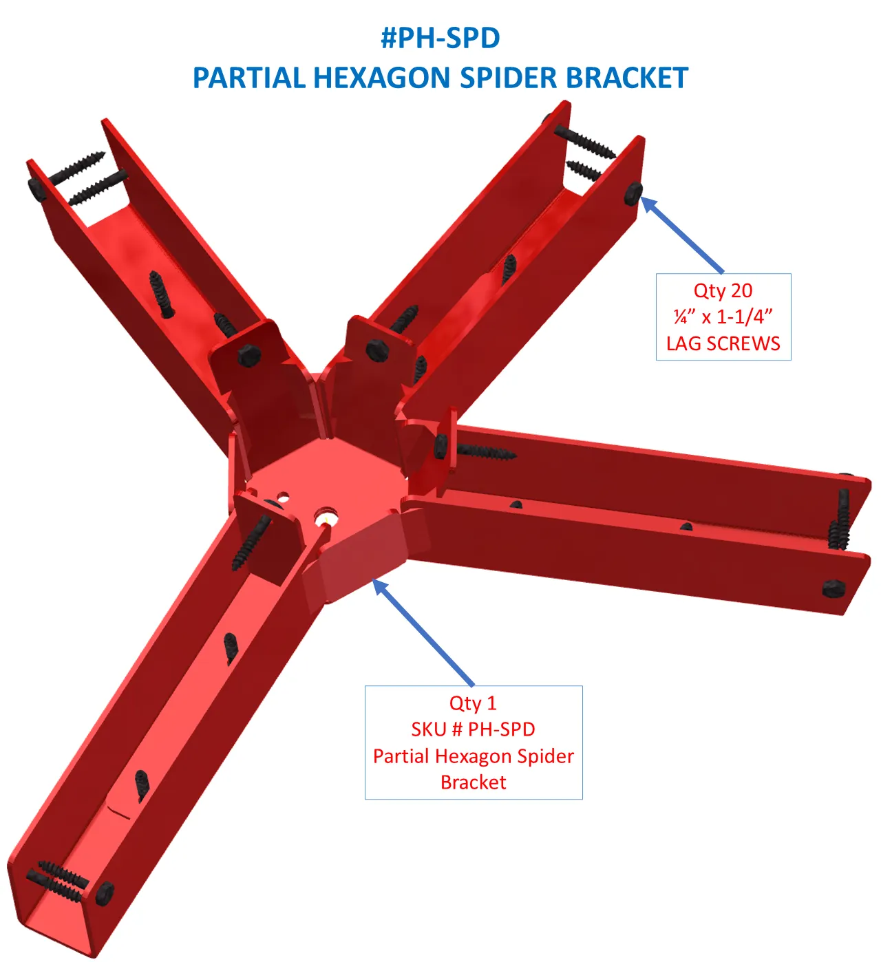 Partial Hexagon Spider Heavy Duty Partial Hexagon Spider Bracket ...