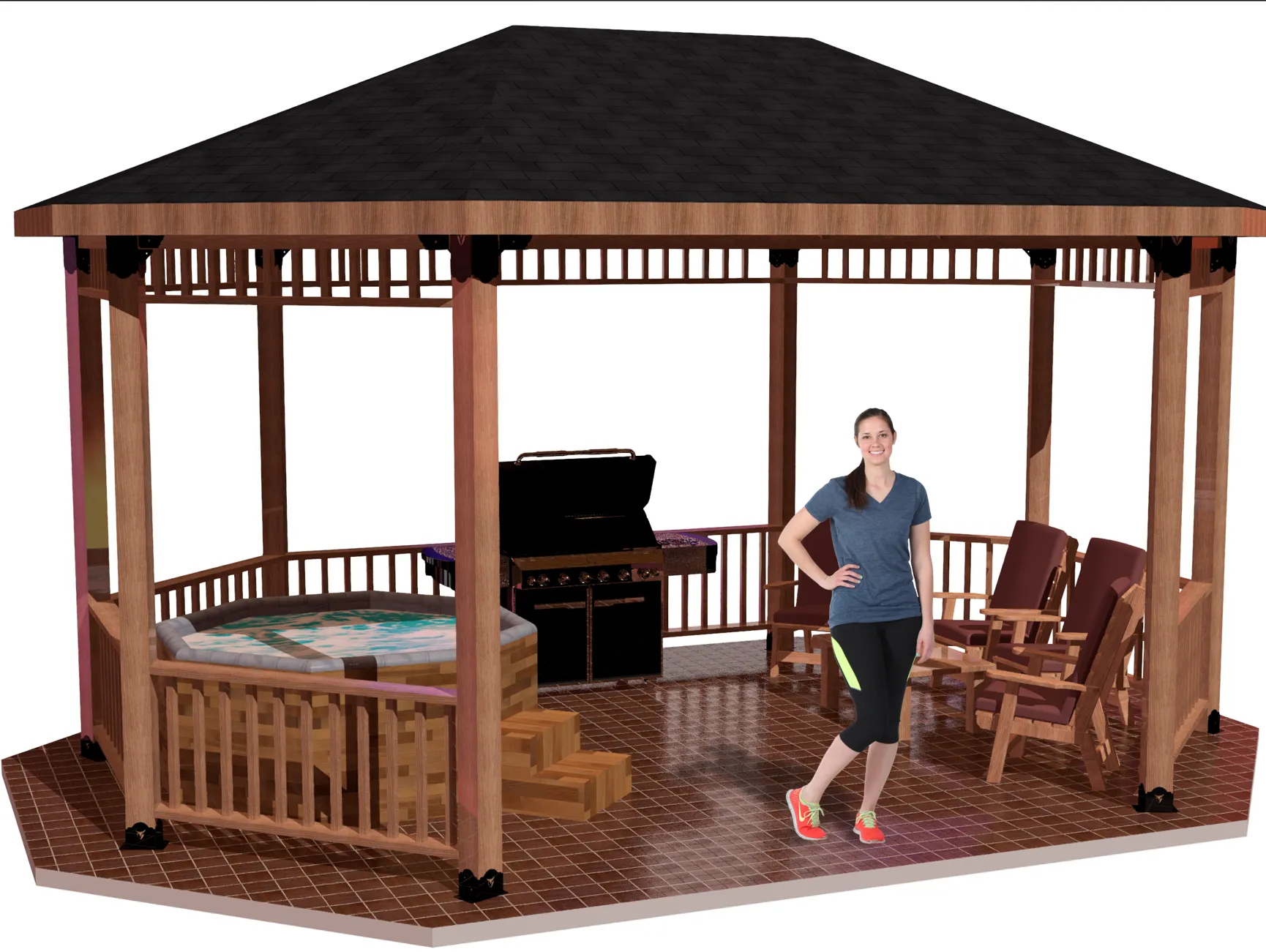 Linear Octagon Solid Roof Series - RioOutdoors.com